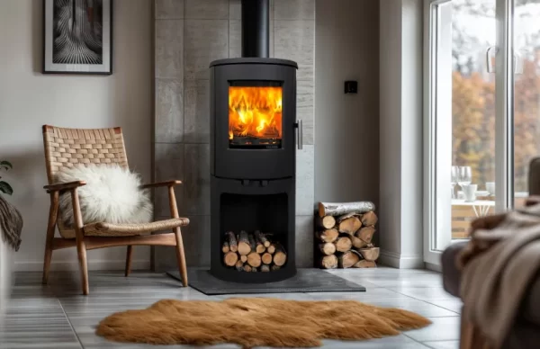 Portway PB1000 Multi Fuel Cylinder Stove with Log Store | Farmhouse Stoves